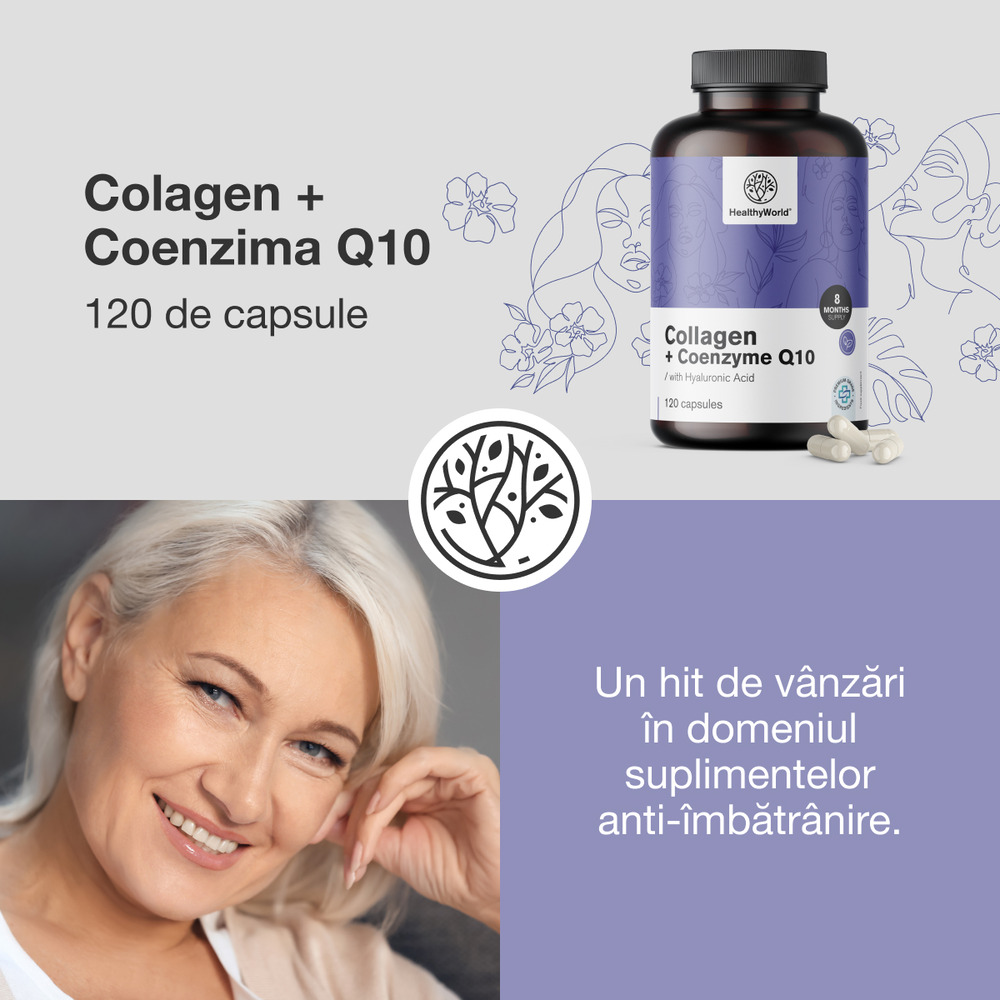 Colagen + Coenzima Q10, 120 de capsule - HealthyWorld.ro