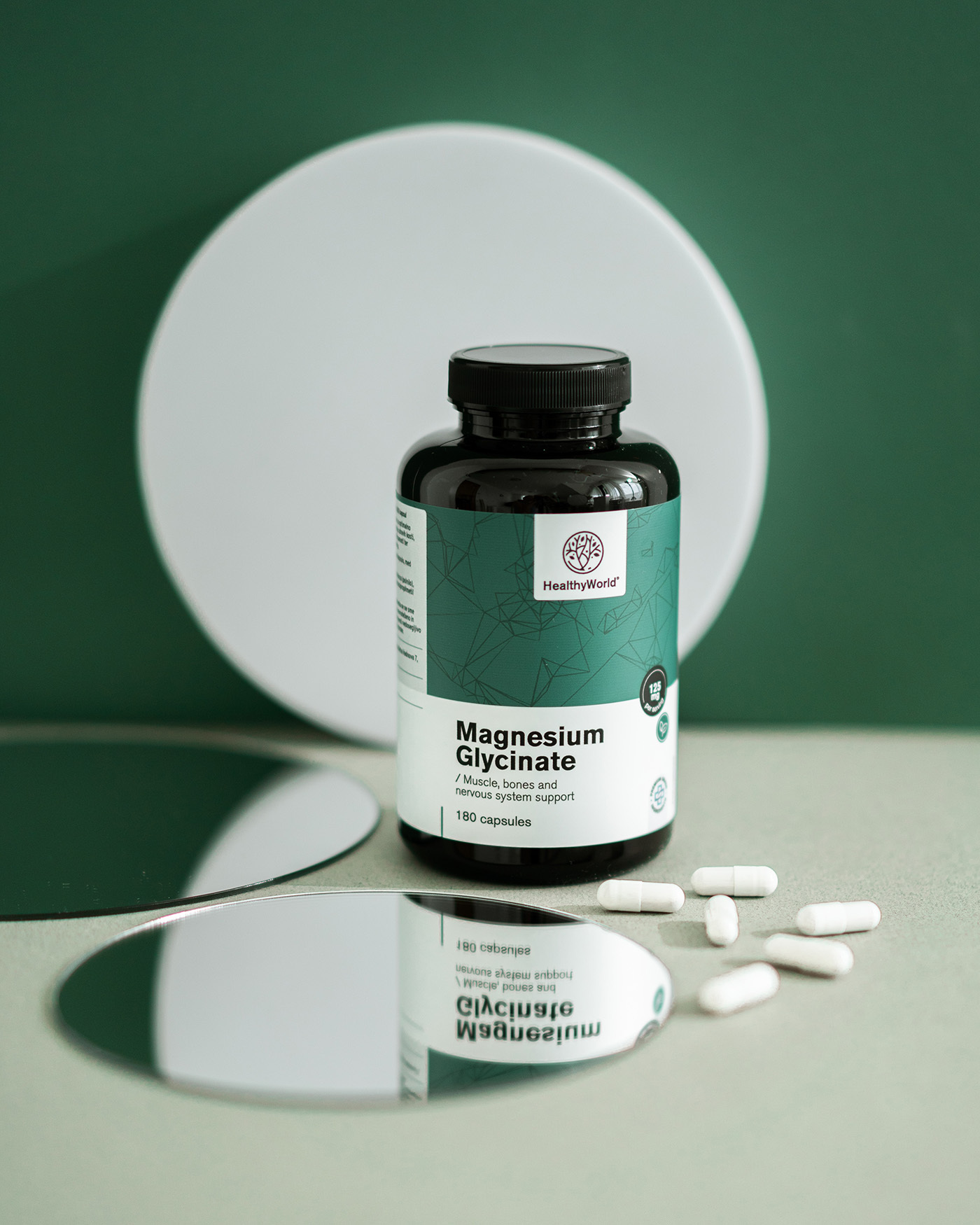 Glicinat de magneziu 250 mg, 180 de capsule - HealthyWorld.ro