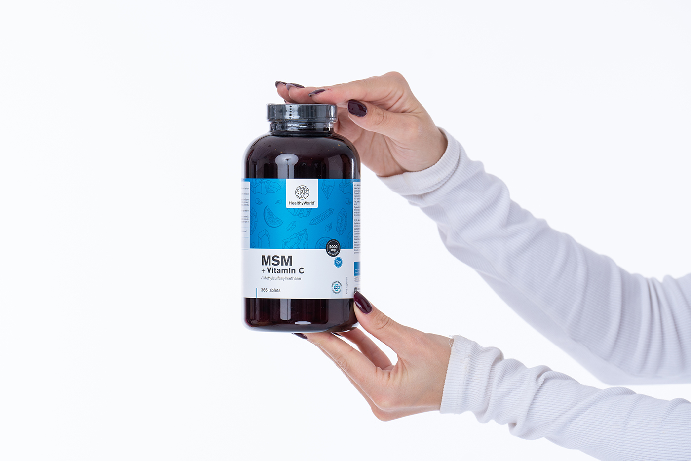 MSM 2000 mg – cu vitamina C, 365 de comprimate - HealthyWorld.ro