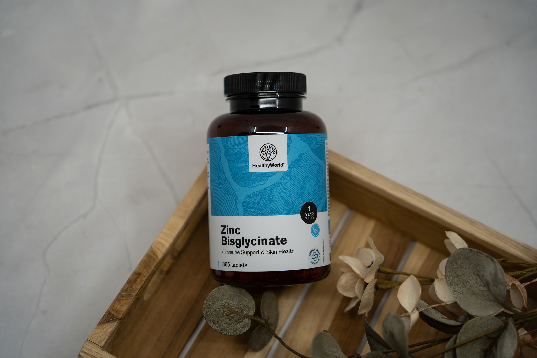 Bisglicinat de zinc 15 mg, 365 de comprimate - HealthyWorld.ro